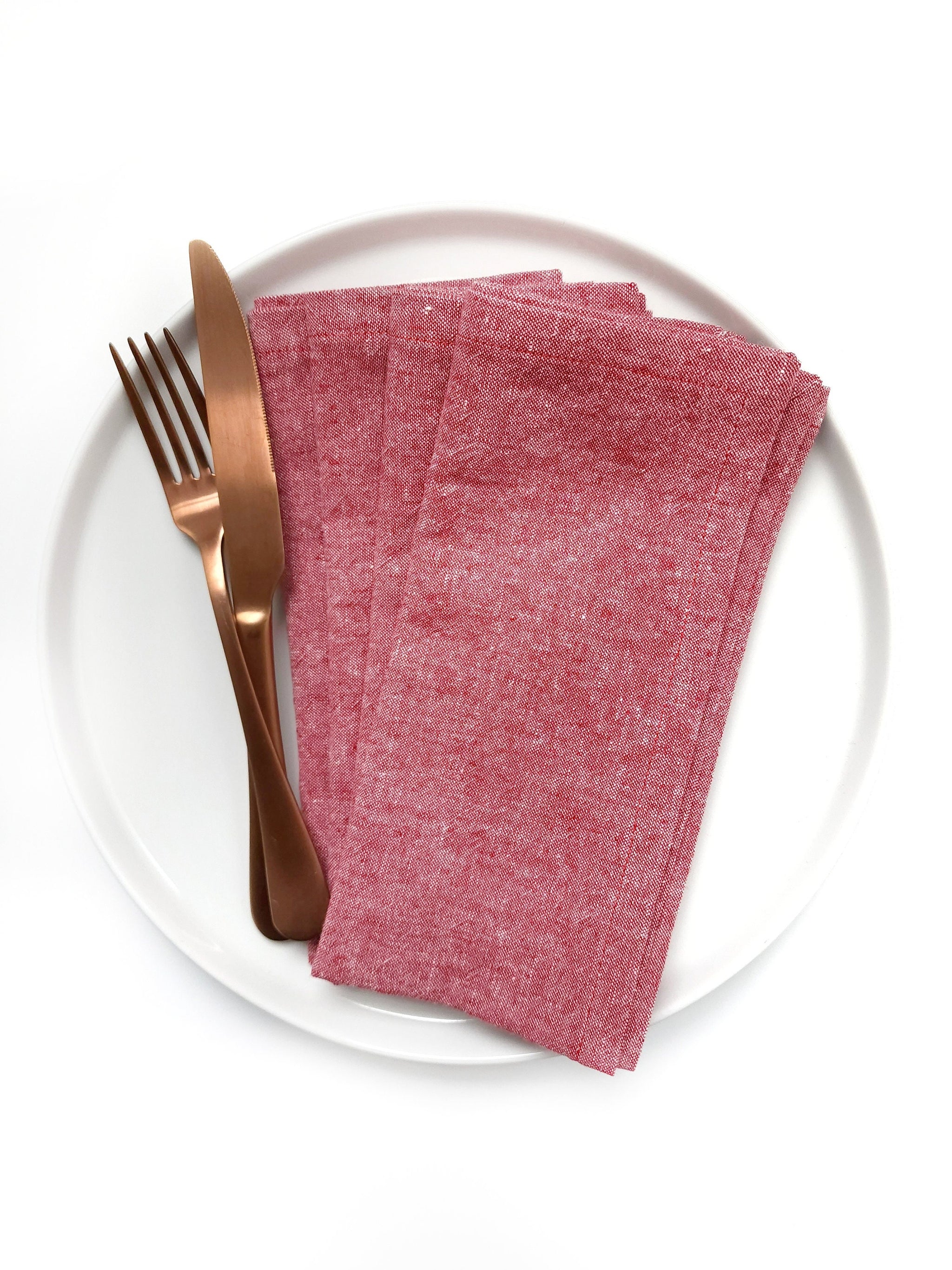 Red Linen Napkins – 90 West Linen Co.